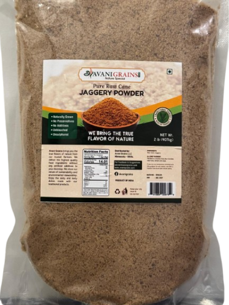 Avani Grains Raw Cane Jaggery Powder - 2lb (907kg)